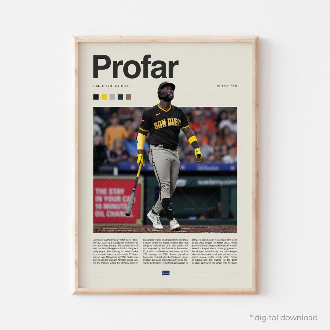 Jurickson Profar Poster, Baseball Poster, Baseball Wall Art, MBL ...