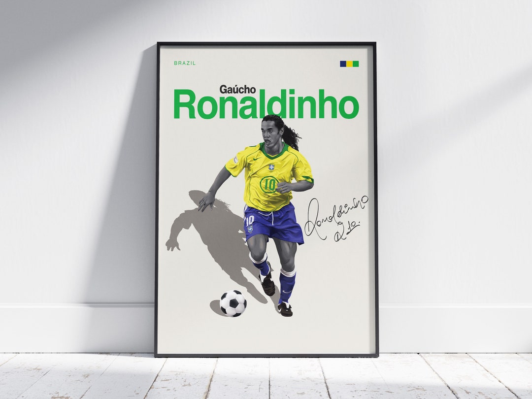 Ronaldinho Poster, Soccer Poster for Boys Room, Brazil World Cup Gifts ...