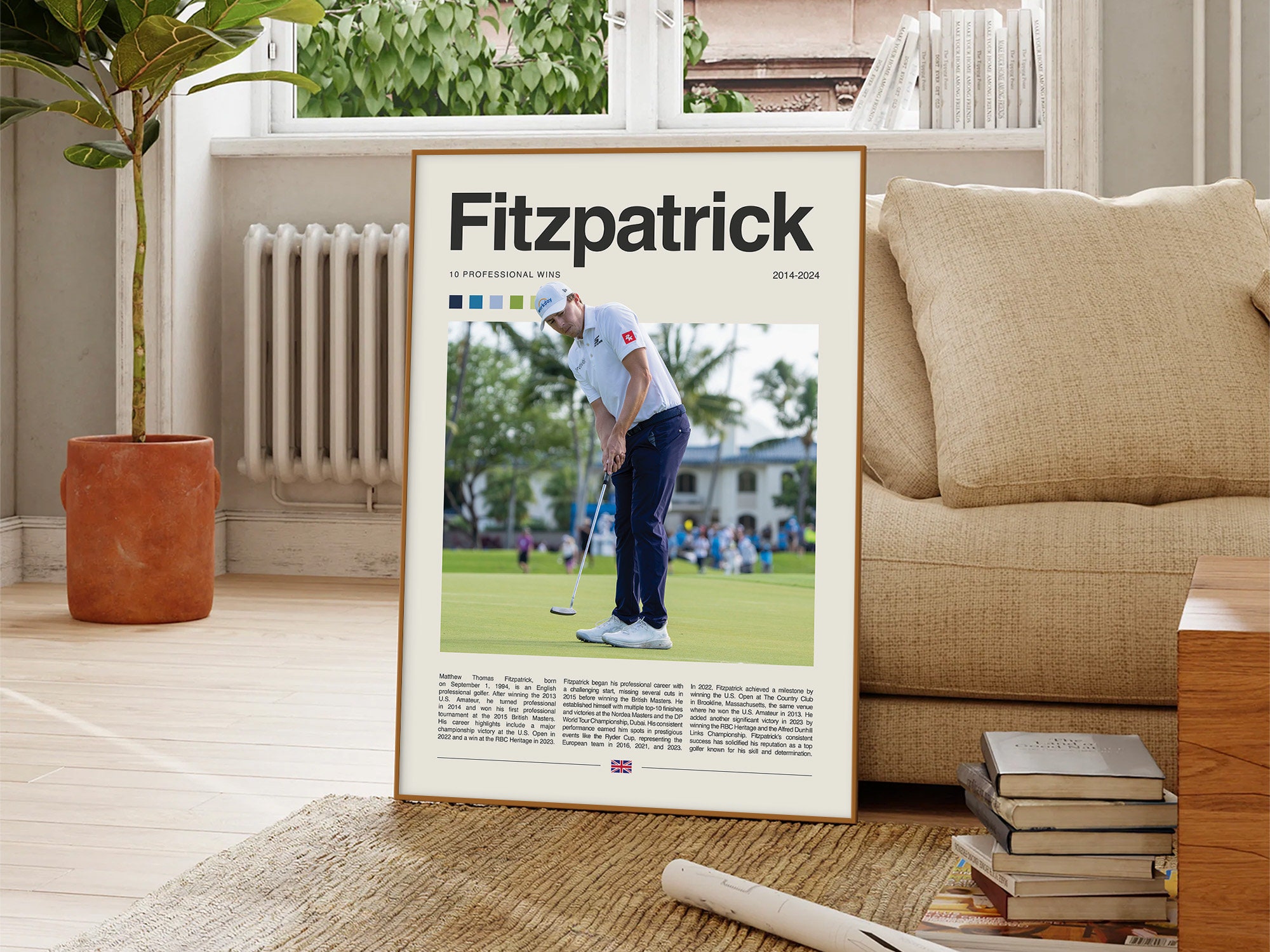 Matt Fitzpatrick Poster, Golf Poster, PGA Tour Golf Wall Art for Office ...