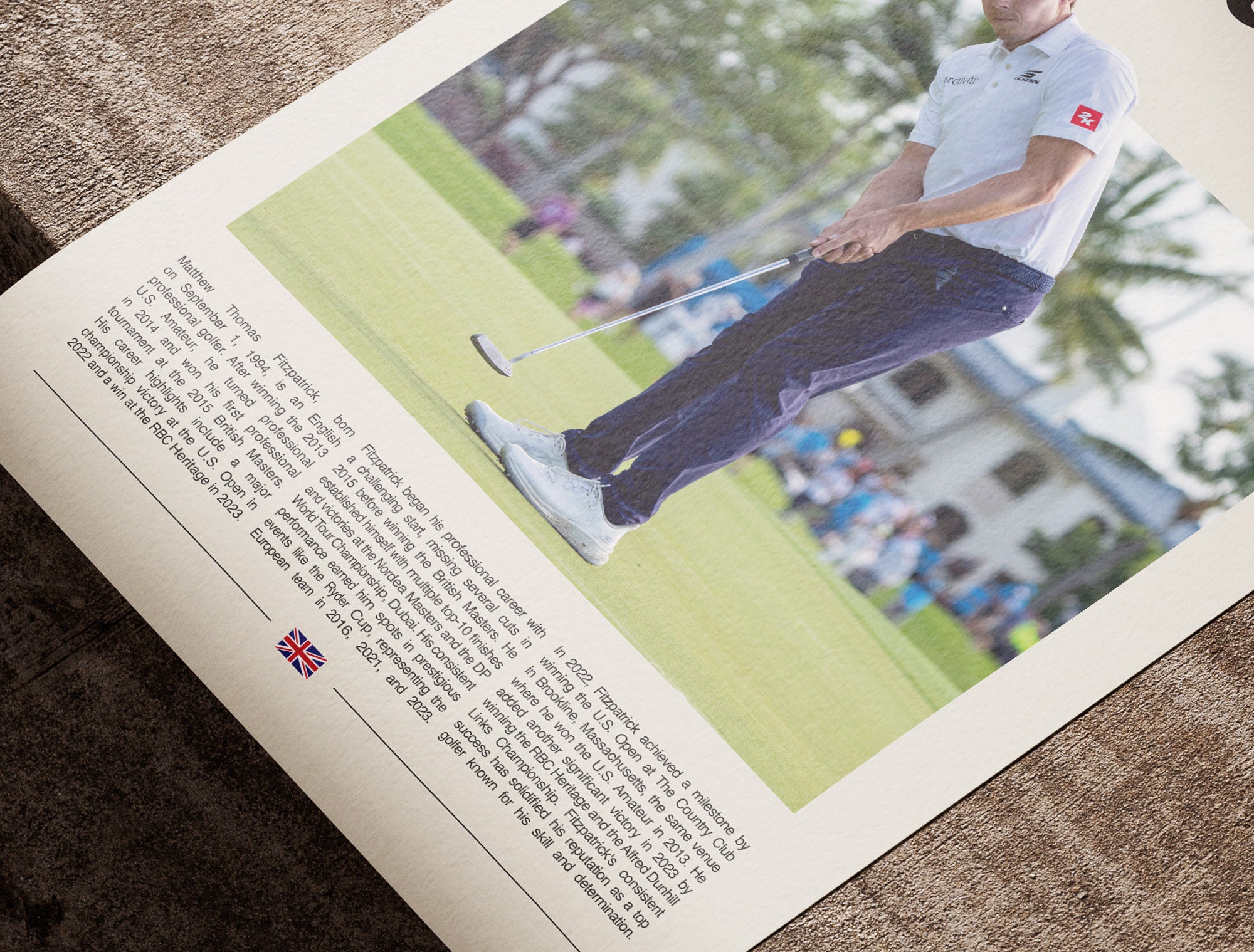 Matt Fitzpatrick Poster, Golf Poster, PGA Tour Golf Wall Art for Office ...
