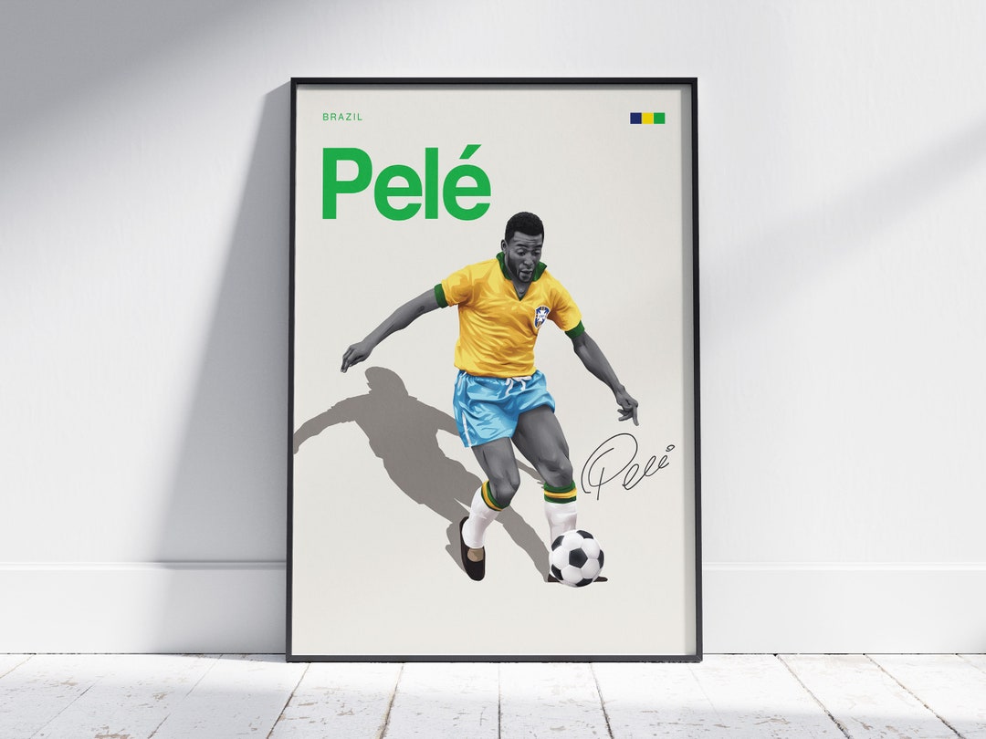 Pele Poster, Soccer Poster for Boys Room, Brazil World Cup Gifts for ...