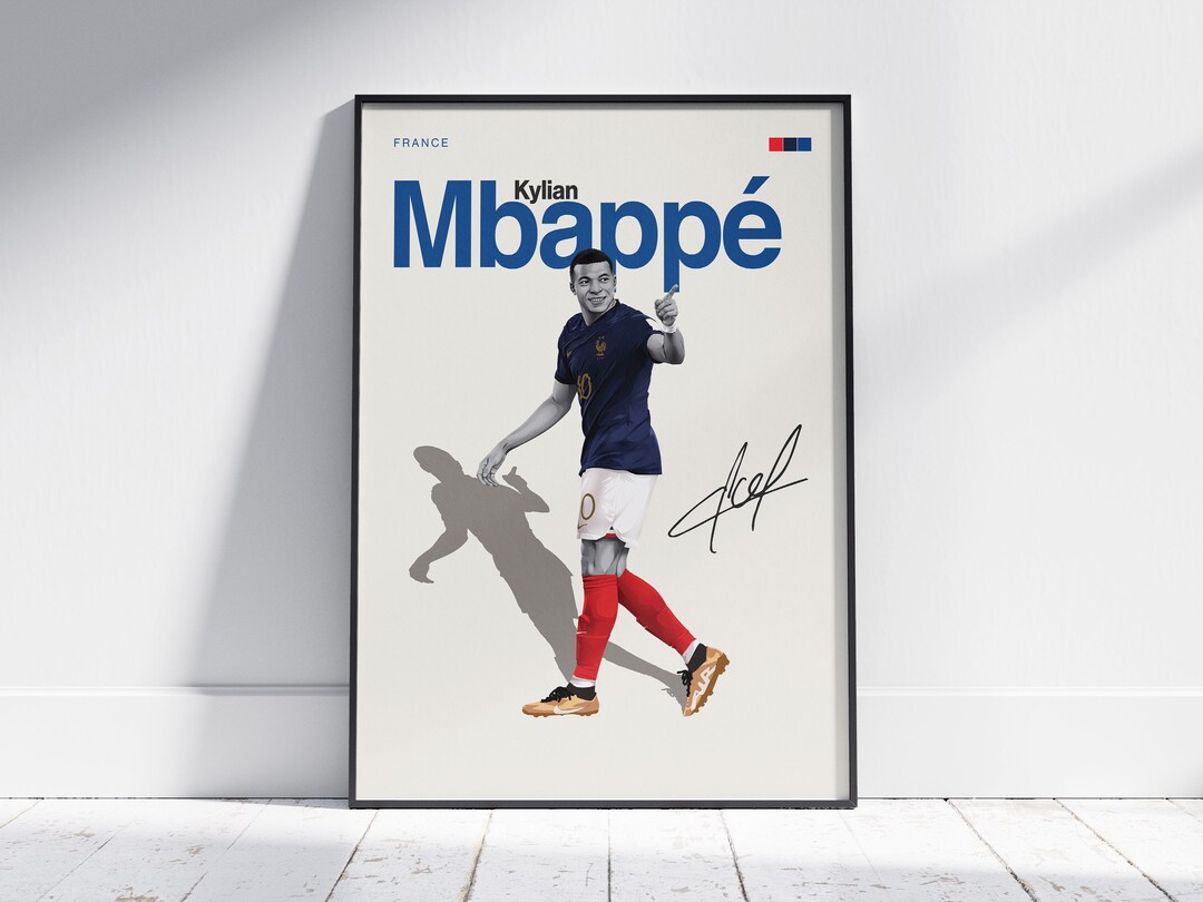 Kylian Mbappe Poster, Soccer Poster for Boys Room, France World Cup ...