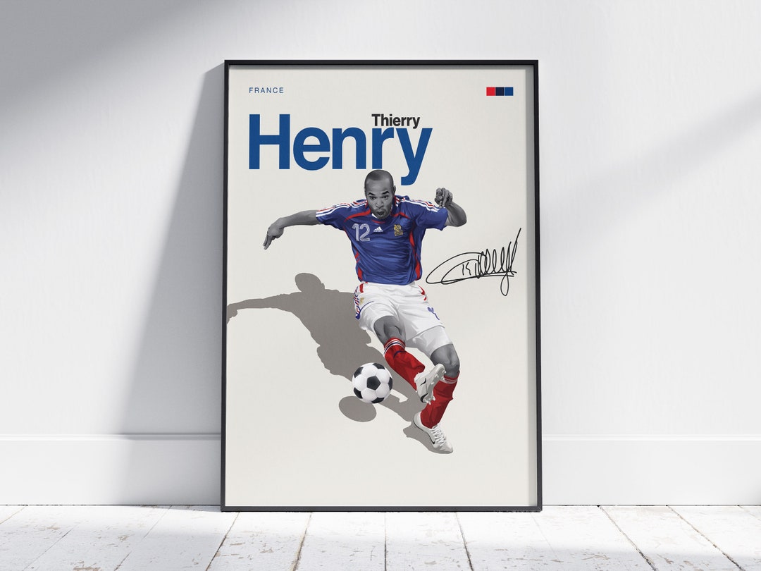 Thierry Henry Poster, Soccer Poster for Boys Room, France World Cup ...