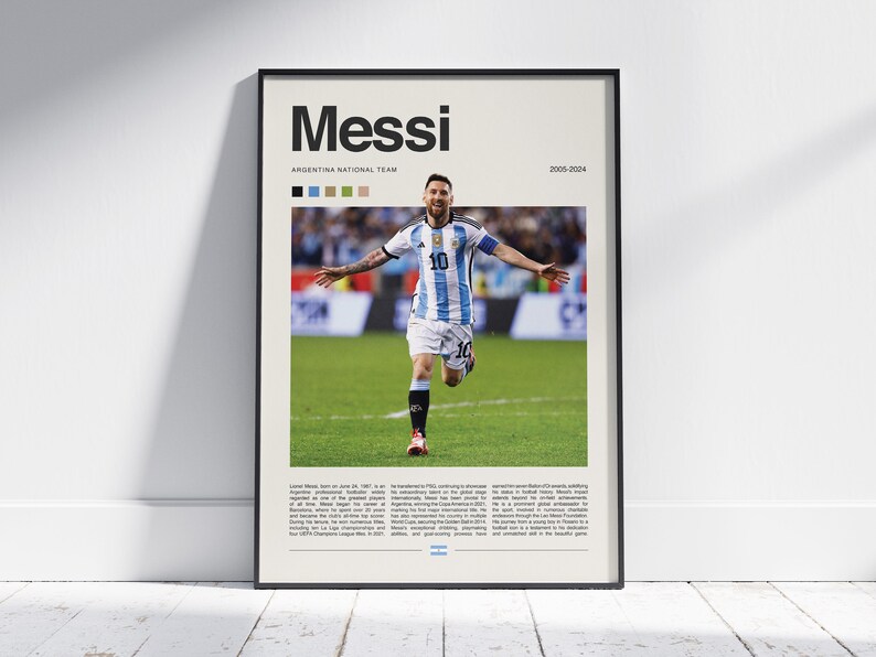 Lionel Messi Poster, Argentina Footballer Poster, Soccer Gifts, Sports ...