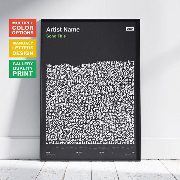 Song Lyrics Print - Etsy