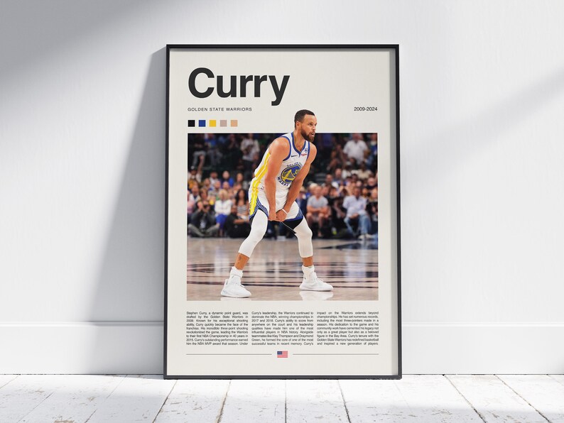 Stephen Curry Poster, Golden State Warriors Basketball Poster ...