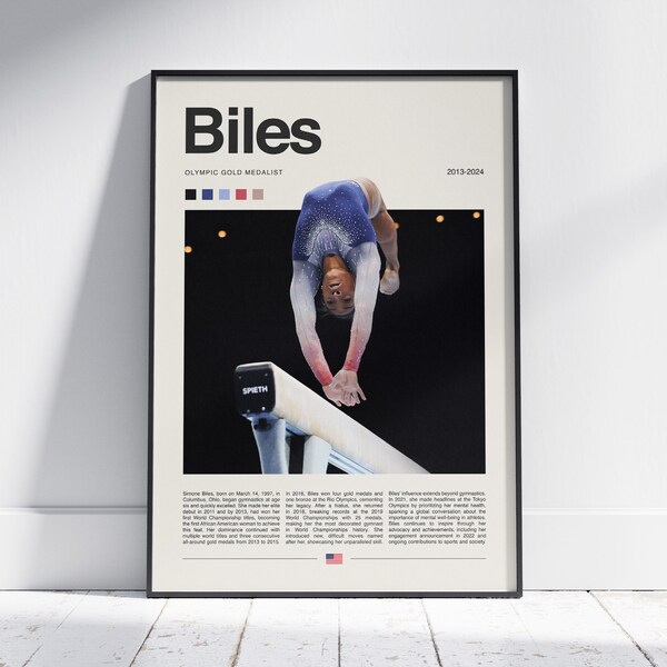 Simone Biles Poster 2024 - Etsy