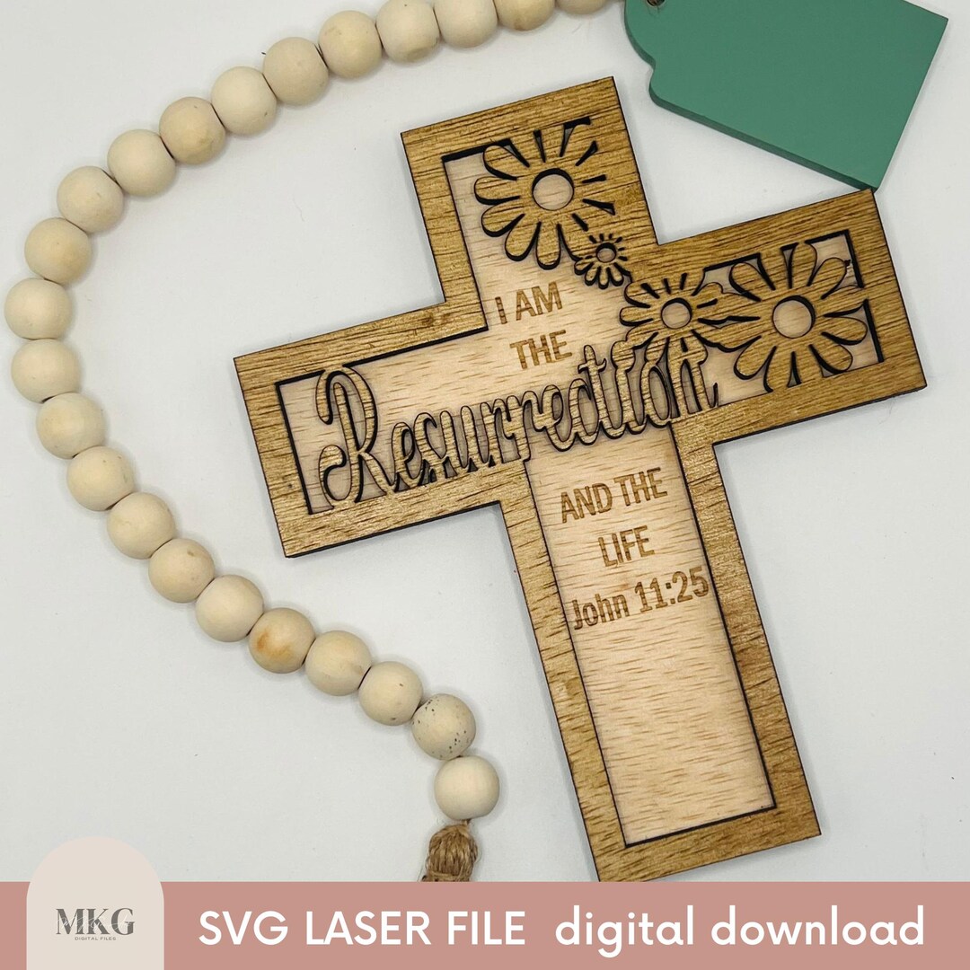 Resurrection Easter Cross Decor Svg File, Cross Decor Digital File ...
