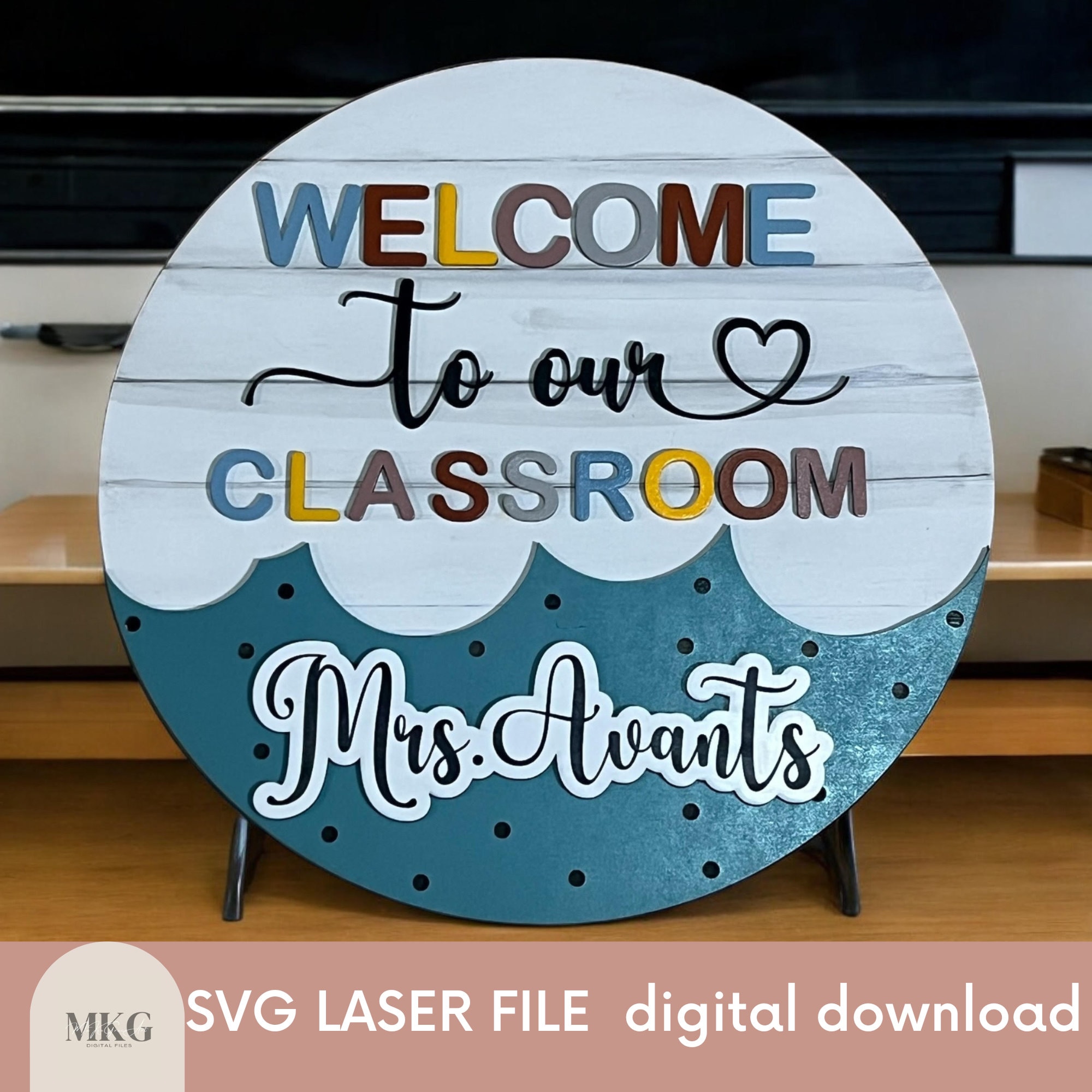Welcome to Our Classroom Teacher Sign Svg File, Classroom Door Hanger ...