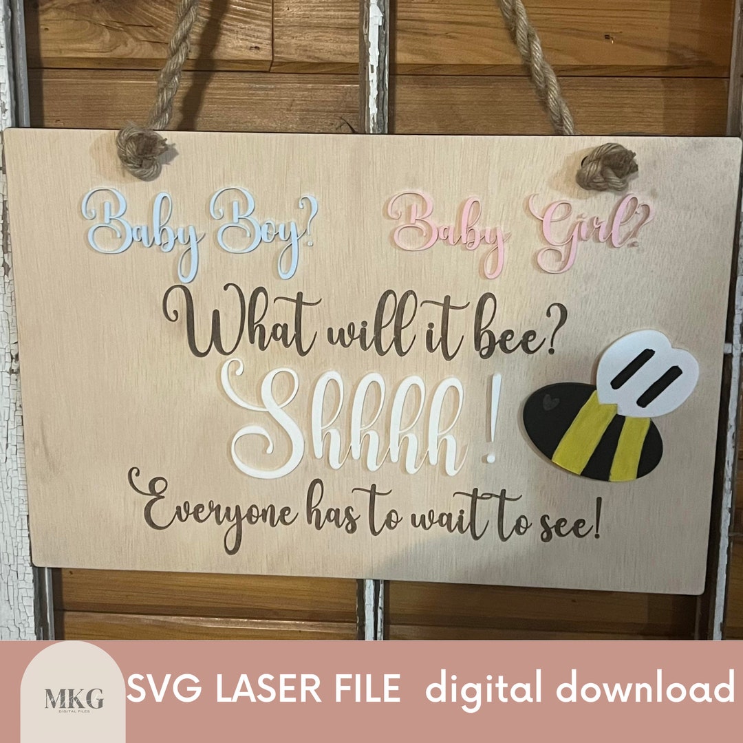 Digital File Baby Gender Sign, Hospital Door Sign Svg, Surprise Gender ...