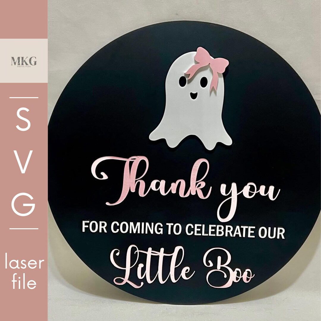 Lil Boo Thank You Sign Svg, Baby Shower Sign, Halloween Themed Baby Svg ...