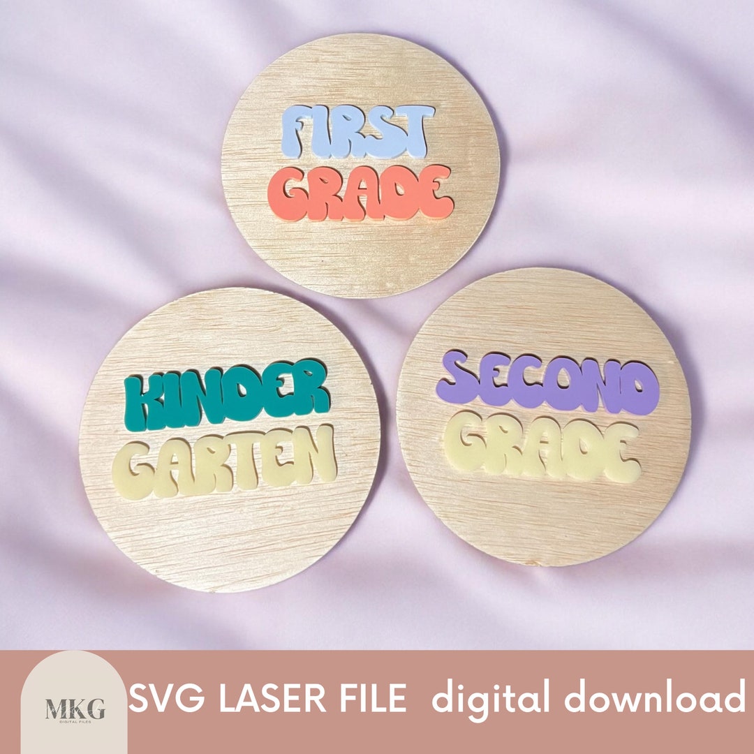 Grade Discs Svg File, K-4 Grade Props, Grade School Photo Prop Svg ...