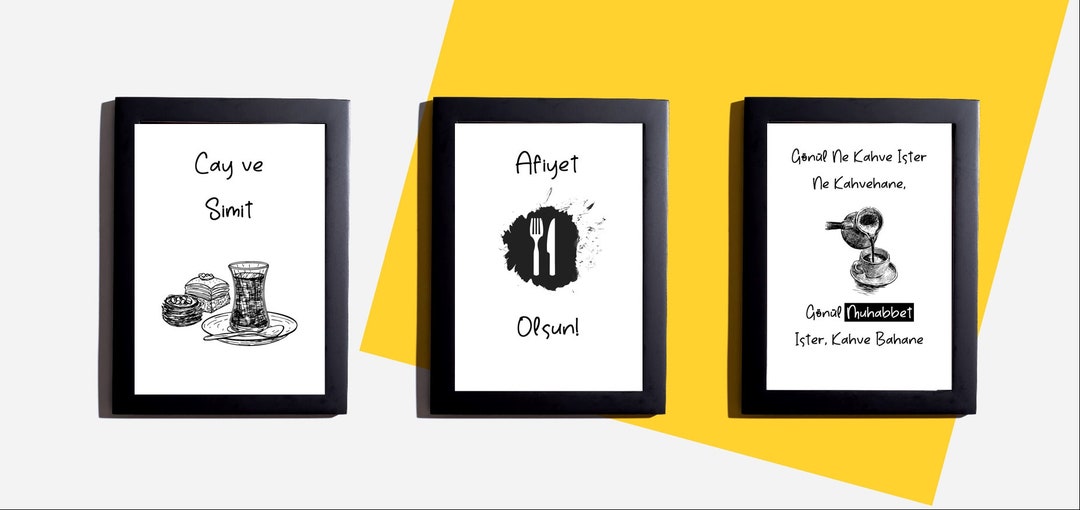 Poster Dina4 Set of 3 Kitchen Wall Sayings in Digital Form for Instant ...