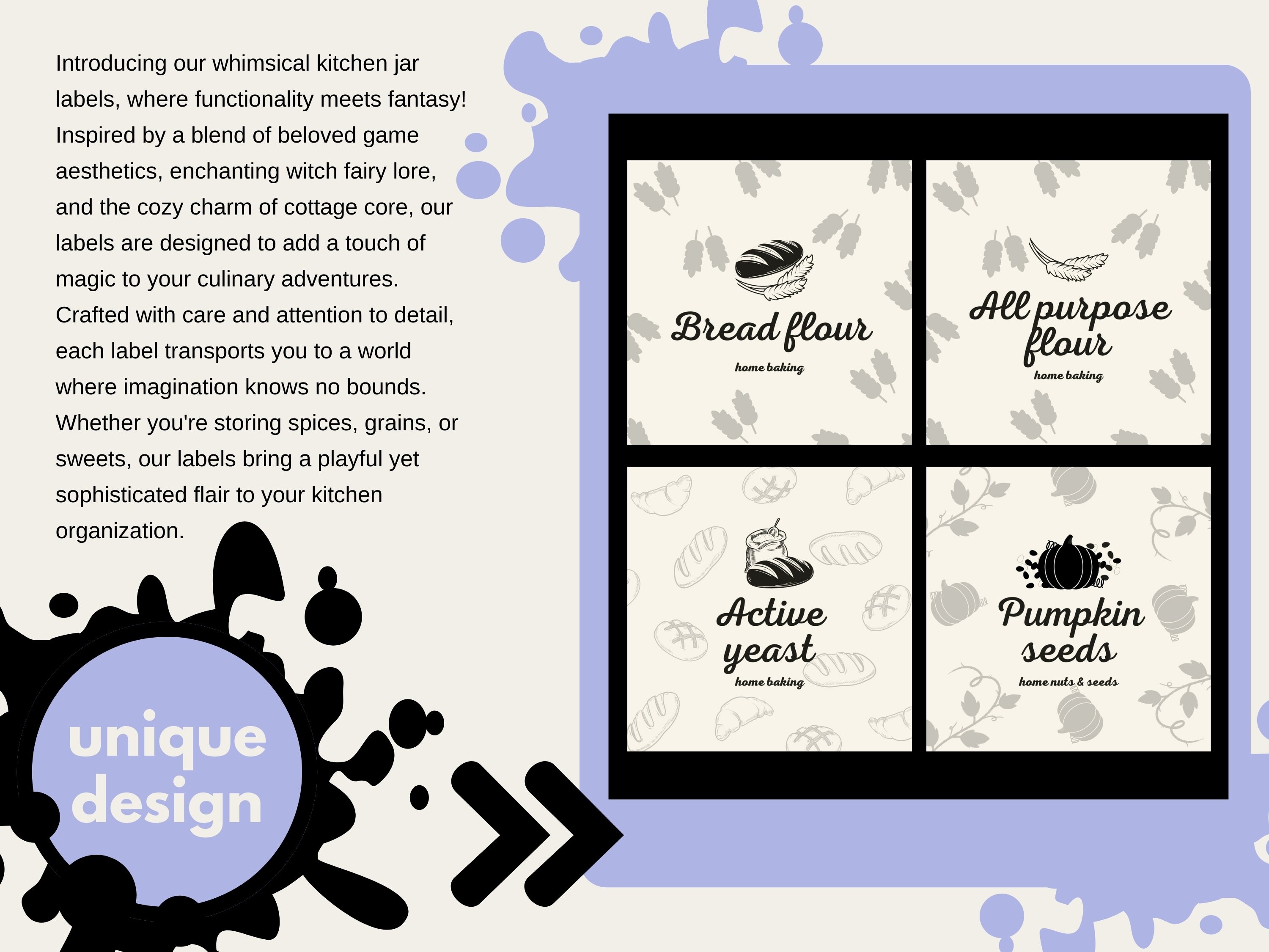 Digital Label, Pantry Jar Label, Pantry Sticker, Modern Jar Labels ...