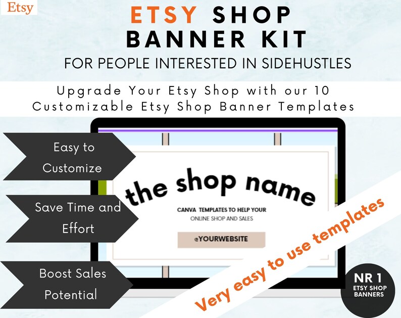 10 Etsy Shop Banner Mockups Canva Editable, Etsy Store Templates, Etsy ...