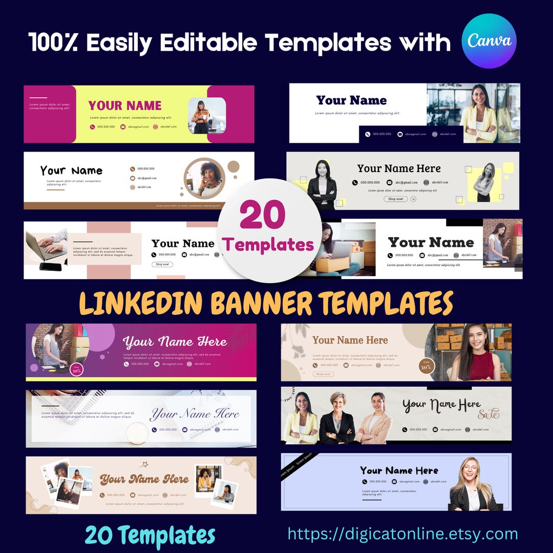 20 Professional Linkedin Profile Banner Templates for Busy Business ...