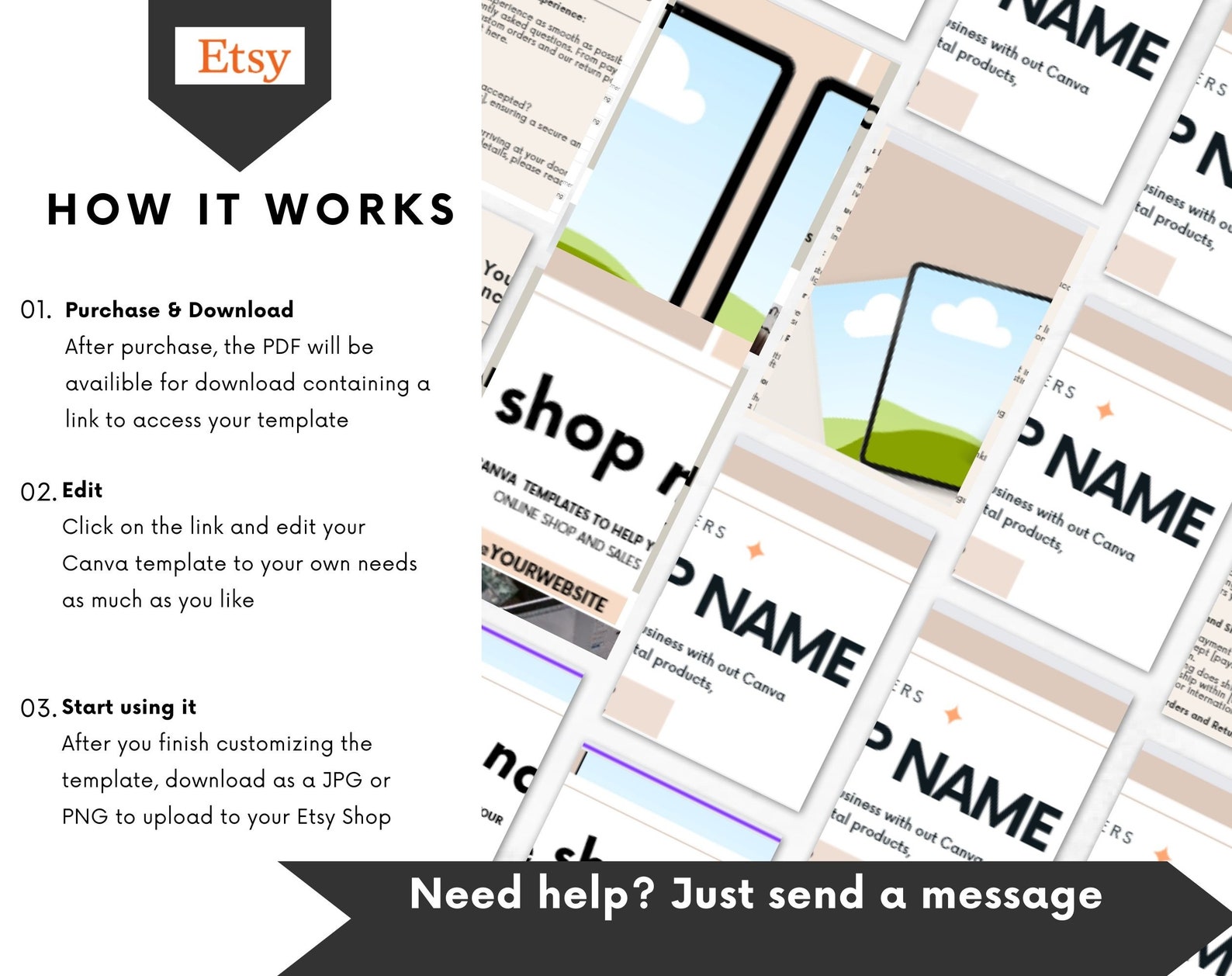 10 Etsy Shop Banner Mockups Canva Editable, Etsy Store Templates, Etsy ...