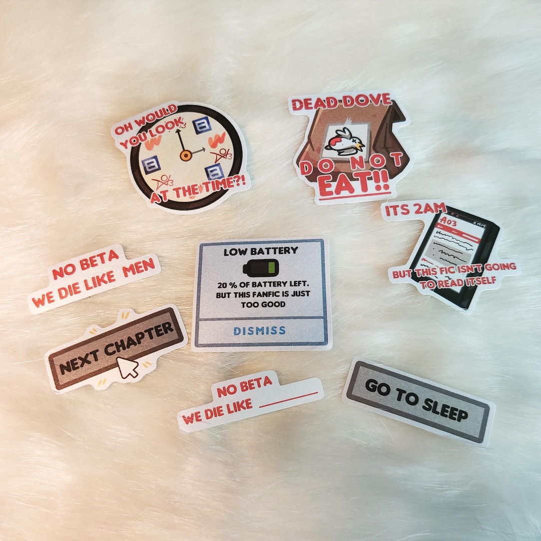Fanfinction Stickers | AO3 | Fanfitction | Wattpad - Etsy