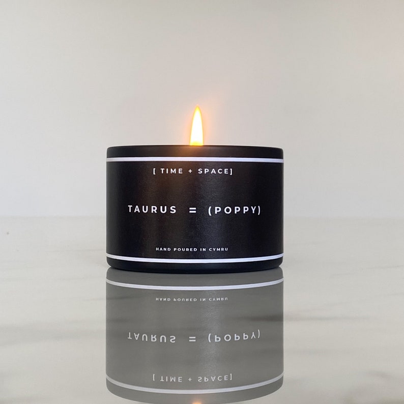 TAURUS ZODIAC Birth Flower Candle, Poppy Scented Soy Wax Candle, Taurus ...