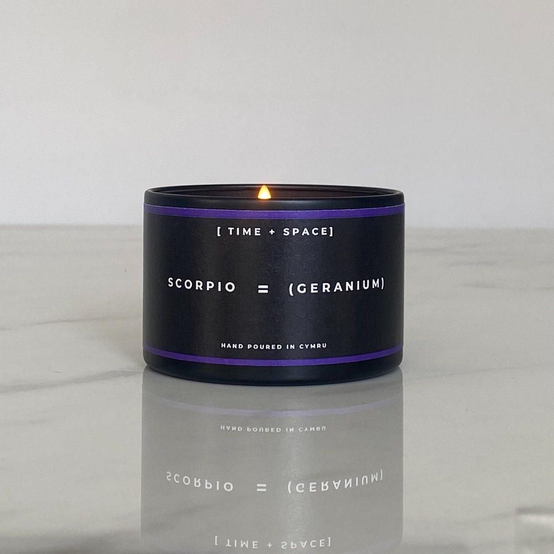 SCORPIO Birth Flower Candle, Geranium Scented Soy Wax Candle, Scorpio ...