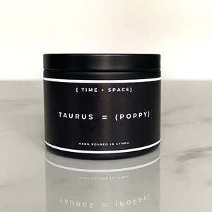 TAURUS ZODIAC Birth Flower Candle, Poppy Scented Soy Wax Candle, Taurus ...
