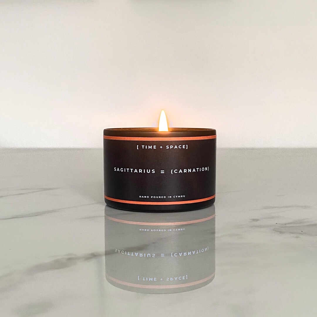 SAGITTARIUS ZODIAC Birth Flower Candle, Carnation Scented Soy Wax ...