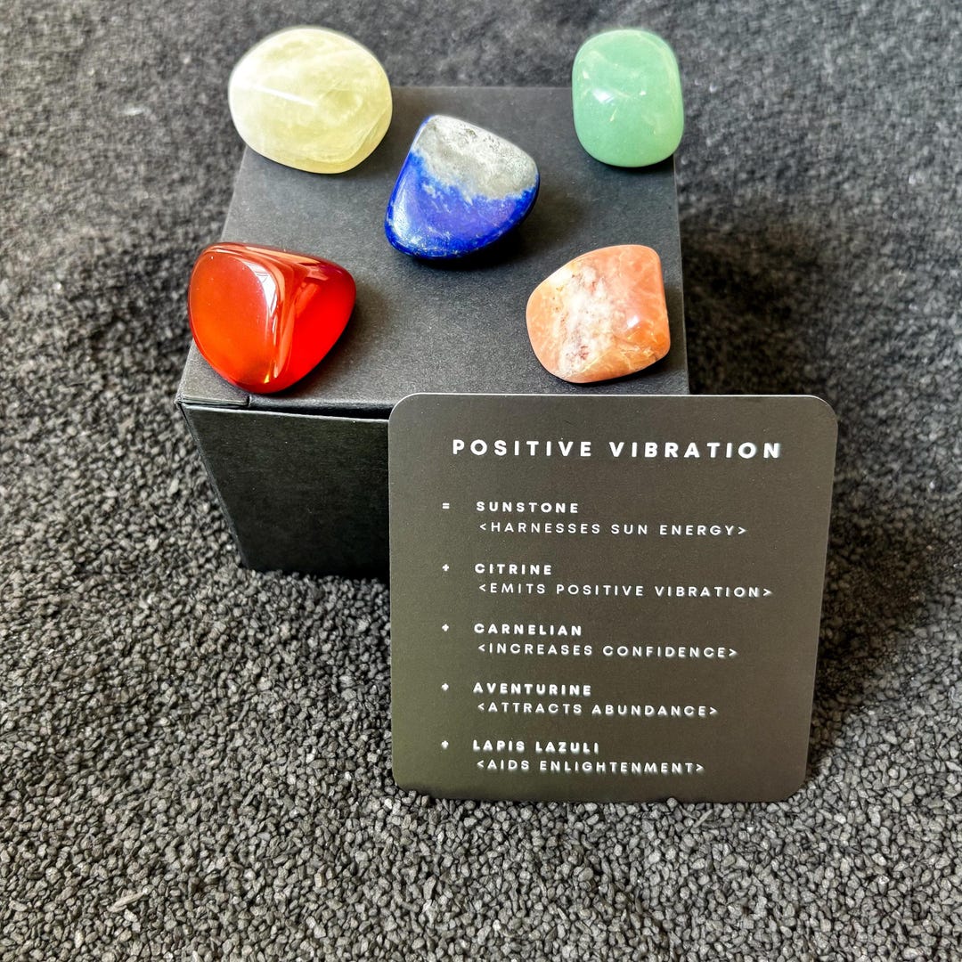 POSITIVE VIBRATION Healing Crystal Set, Positive Energy Manifestation ...