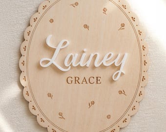 Baby Girl Hospital Birth Stat Sign: Wooden Floral Newborn Hospital ...