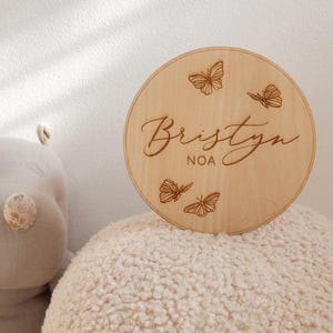 Newborn Announcement Sign | Butterfly Name Sign | Hospital Birth Name ...