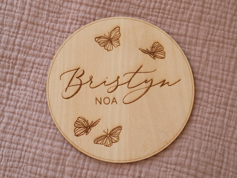 Newborn Announcement Sign | Butterfly Name Sign | Hospital Birth Name ...