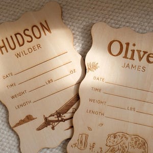 Airplane Birth Stat Sign | Wooden Engraved Birth Announcement | Birth ...