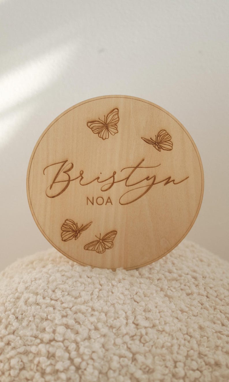 Newborn Announcement Sign | Butterfly Name Sign | Hospital Birth Name ...