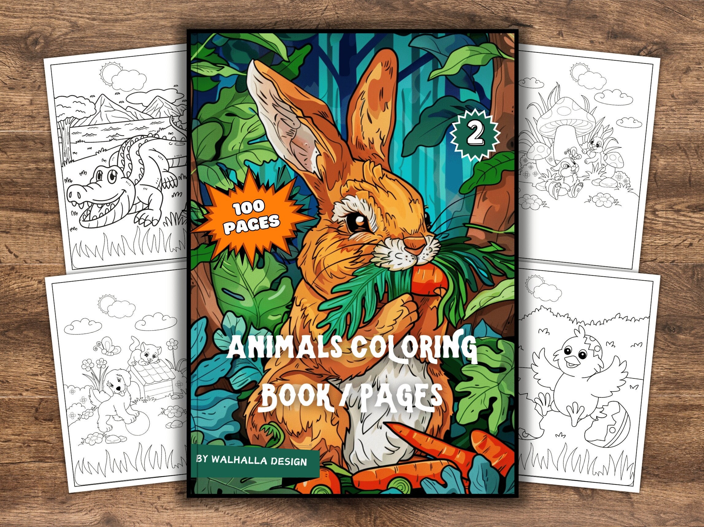 Animals 2 Coloring Book ,coloring Book for Kids ,animals Coloring Books ...