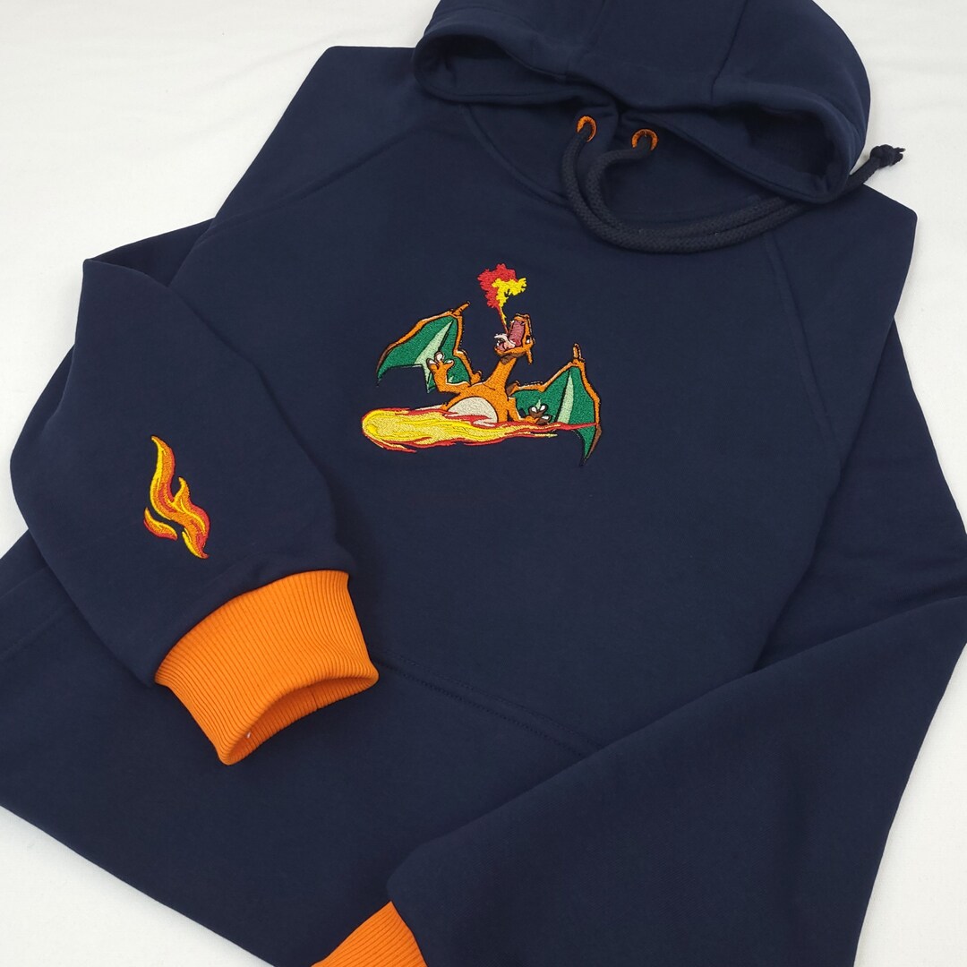 Hoodie Embroidery Character Pokemon Hoodie Embroidery Pokemon Charizard ...