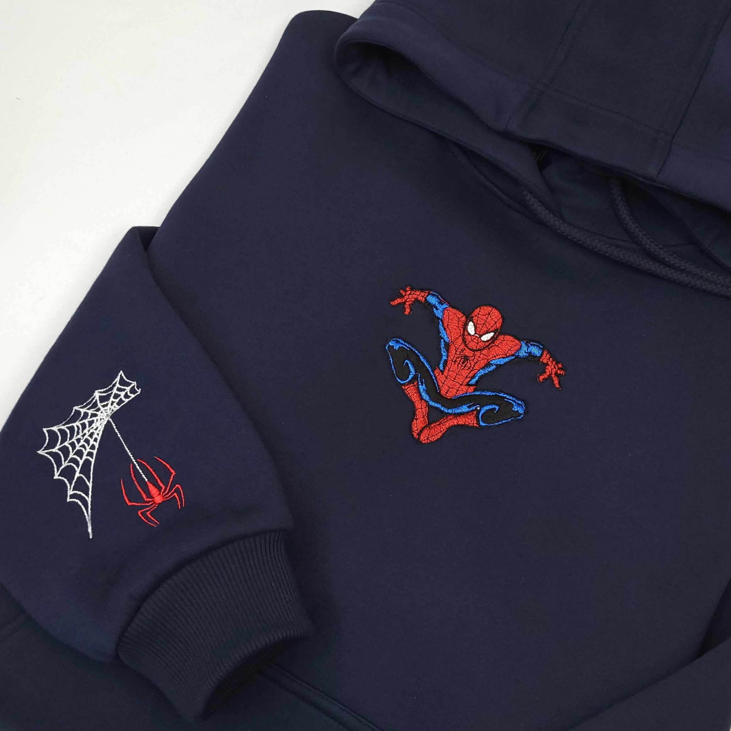 Hoodie Embroidery Character Spiderman Hoodie Men Embroidery Spiderman ...