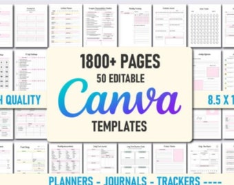 50 Editable Canva Planners Template - Etsy
