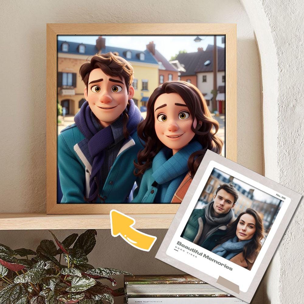 Custom Cartoon Portrait Cartoon Me Pixar Style Custom Animate Portrait ...