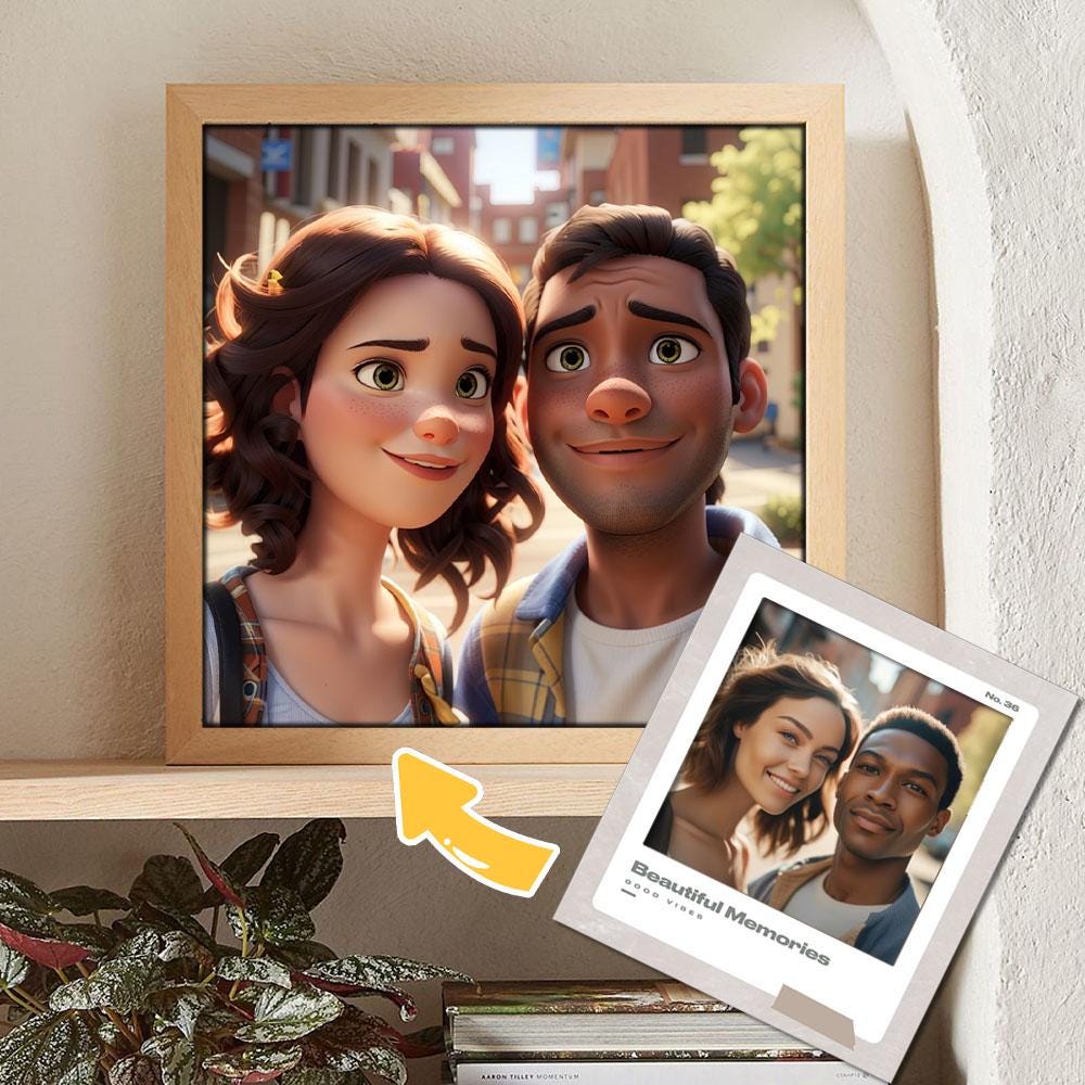 Custom Cartoon Portrait Cartoon Me Pixar Style Custom Animate Portrait ...