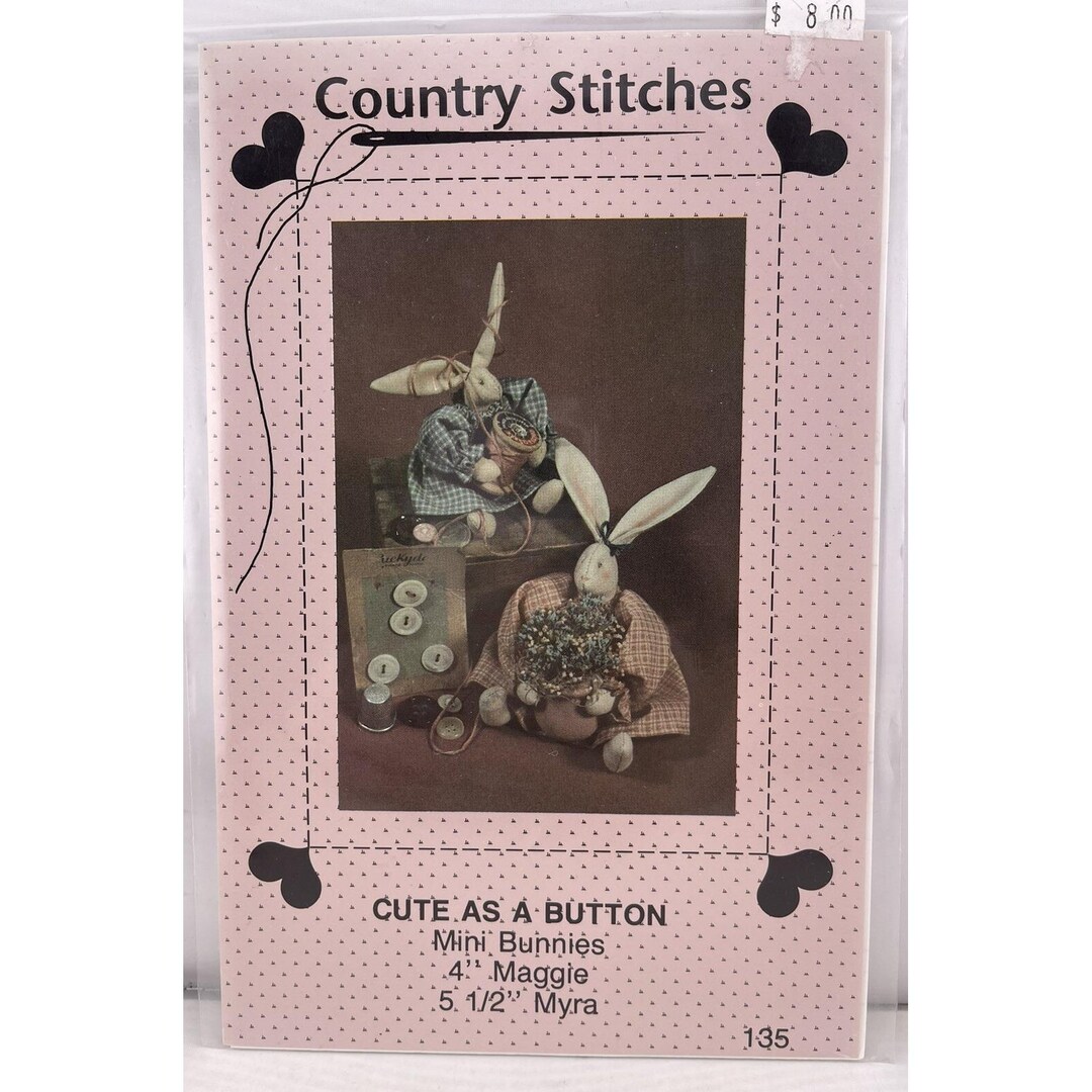 Country Stitches "cute as A Button" Mini Bunnies Doll Pattern Brenda ...