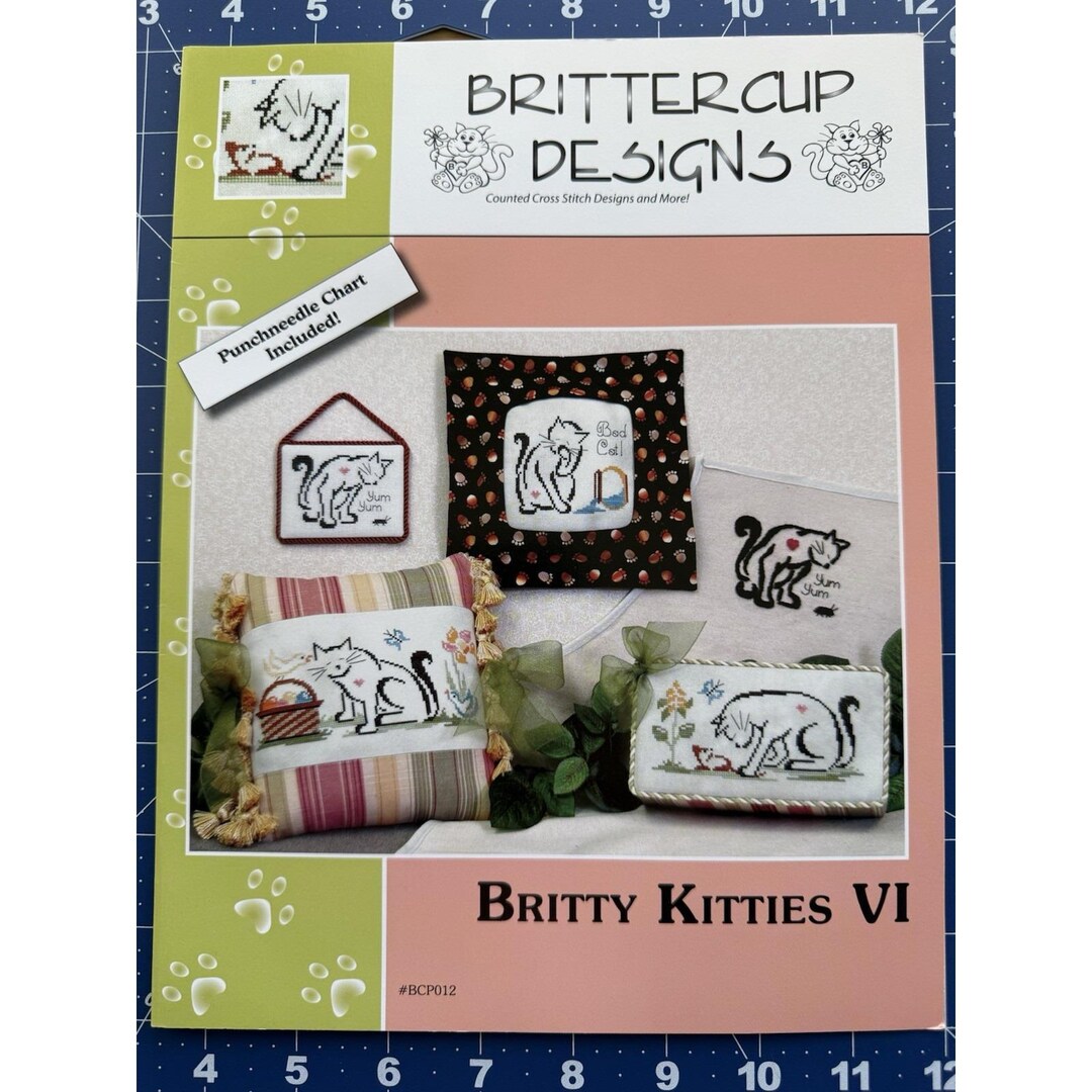Brittercup Designs Britty Kitties VI Cross Stitch Leaflet 4 Designs - Etsy