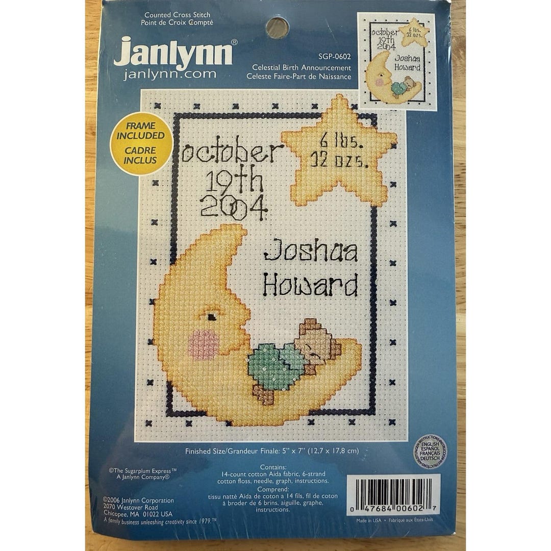 Special Moments by Janlynn Celestial Birth Announcement Cross Stitch ...