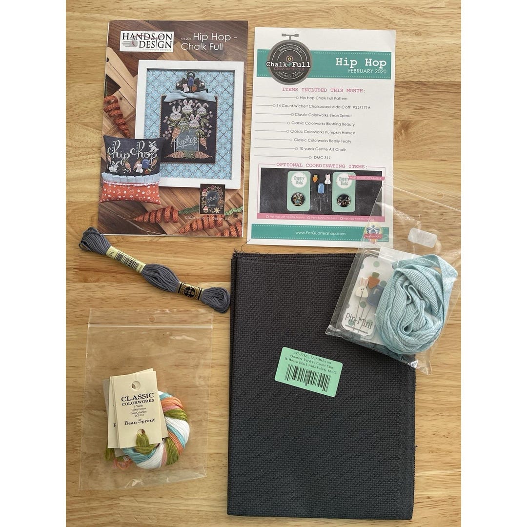 HIP HOP CHALK Full Hands on Design X Fat Quarter Shop Cross Stitch Kit ...