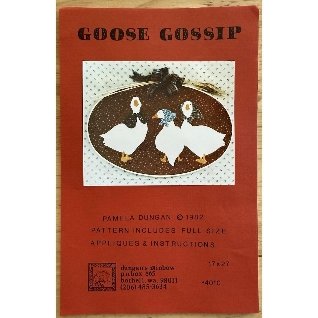 Goose Gossip Appliqué Pattern & Instructions by Dungan's Rainbow - Etsy
