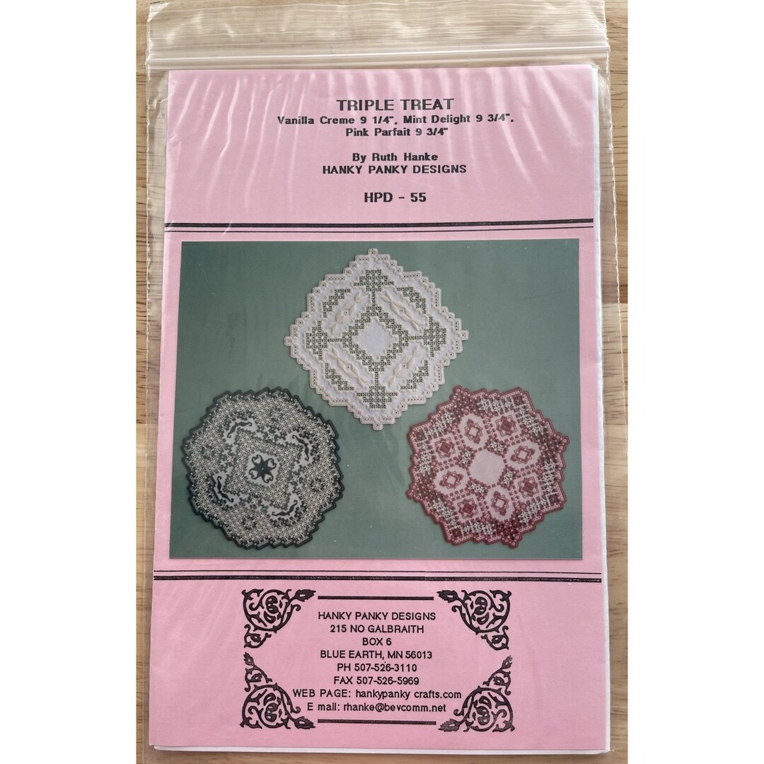 Hanky Panky Designs Hardanger Embroidery Pattern ~ TRIPLE THREAT - Etsy