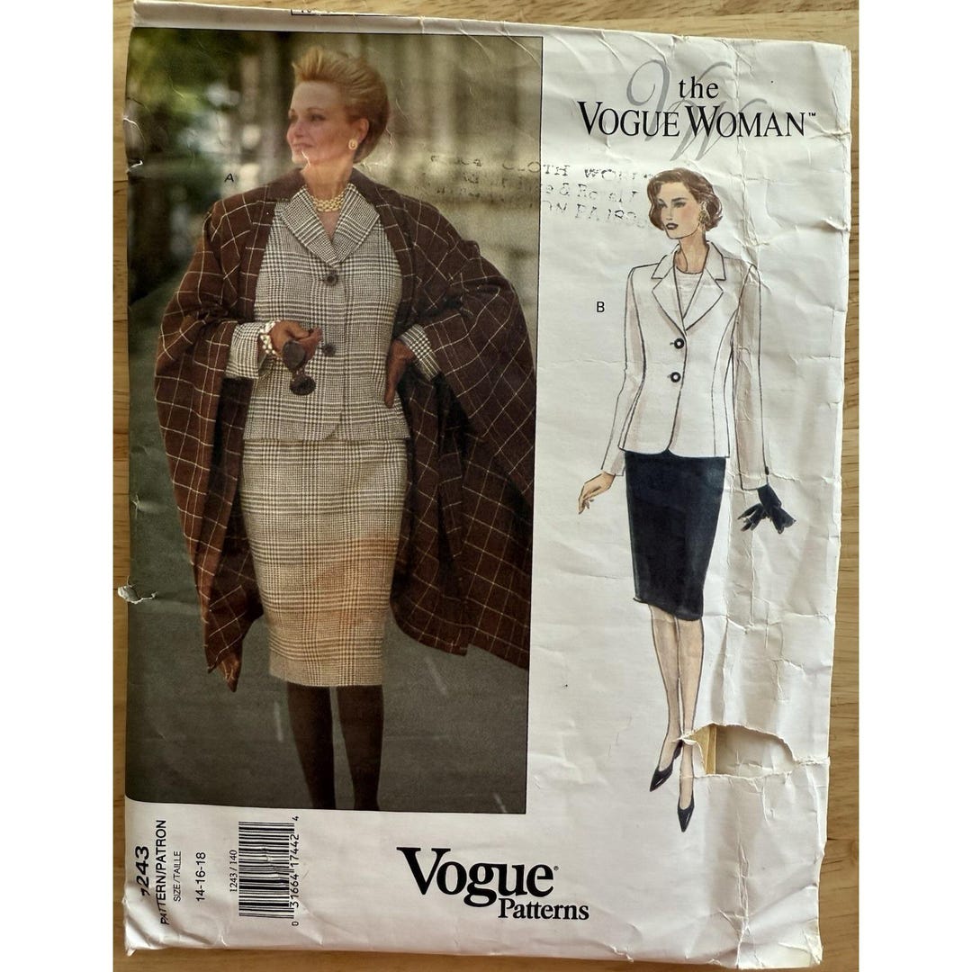 The Vogue Woman Pattern 1243 Cape, Jacket & Skirt Misses' 14-18 Uncut ...