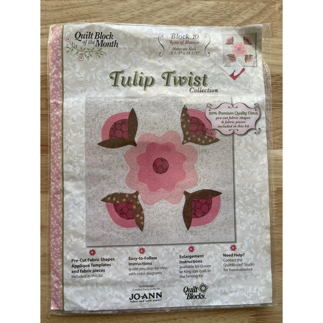 Jo-ann Tulip Twist Block 10 Rose of Sharon Kit Includes Pre-cut Fabric ...