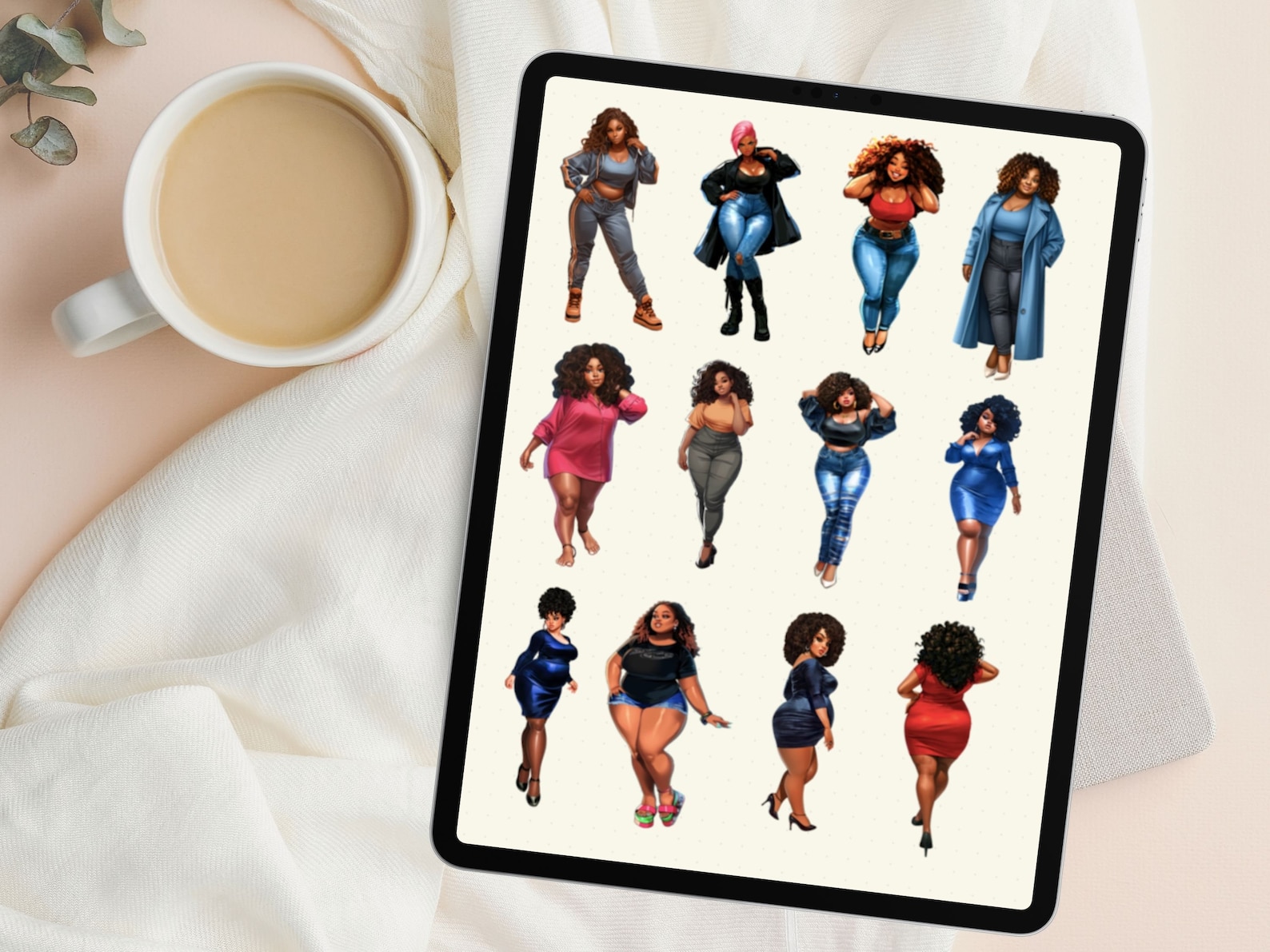 Magic of Curvy Girl Digital Planner Stickers, Curvy Black Girl Digital ...