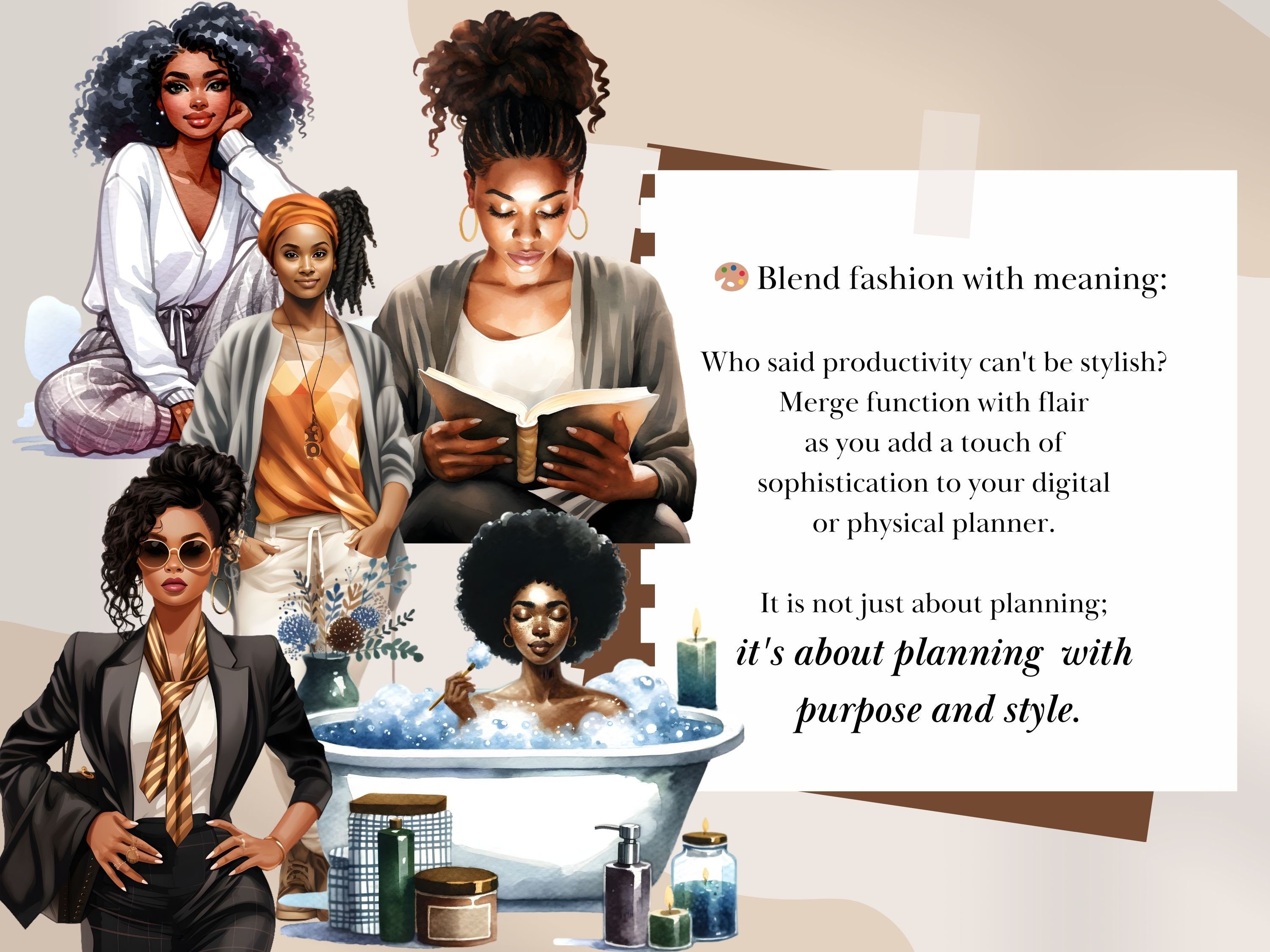 Black Girl Dream Life Digital Stickers: Planner Art (155 PNG) - Etsy