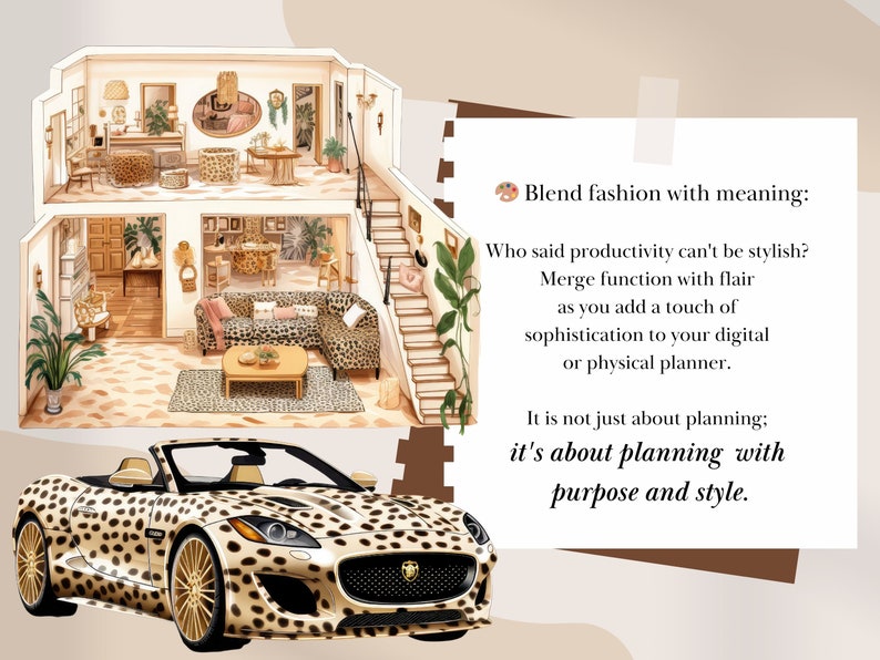 Leopard Black Girl Digital Stickers: Chic Planner Clipart (goodnotes ...