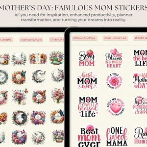 Mother's Day Digital Planner Stickers, Fabulous Mom Digital Planner ...